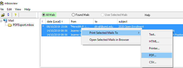 Save UMD Email Messages and Conversations into PDF File Format - IT ...